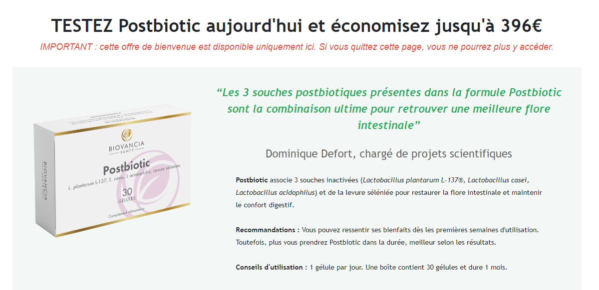 Postbiotic avis : retrouvez une meilleure flore intestinale (2023)