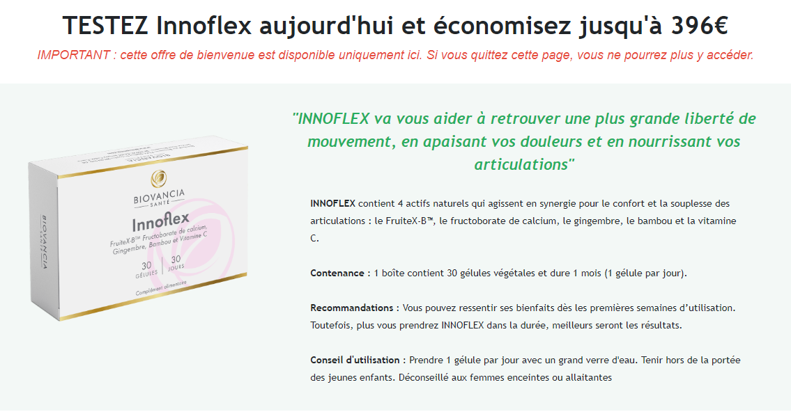 Innoflex avis : Améliorer votre santé ostéoarticulaire