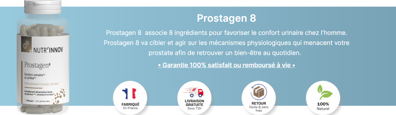 Prostagen8 avis : Confort prostatique et urinaire